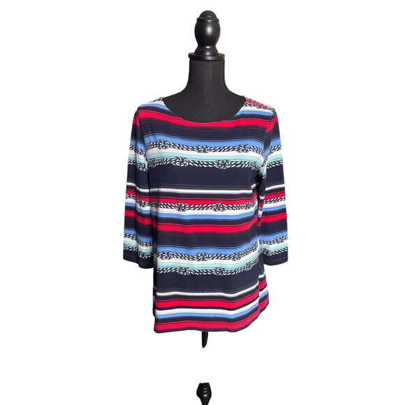 Appleseed's | Tops | Appleseeds Womens Nautical Red White Blue Striped ...